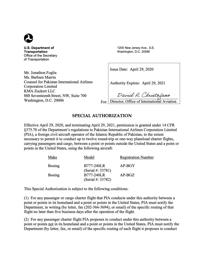 For the first time in history, PIA will operate direct, non-stop flight ...